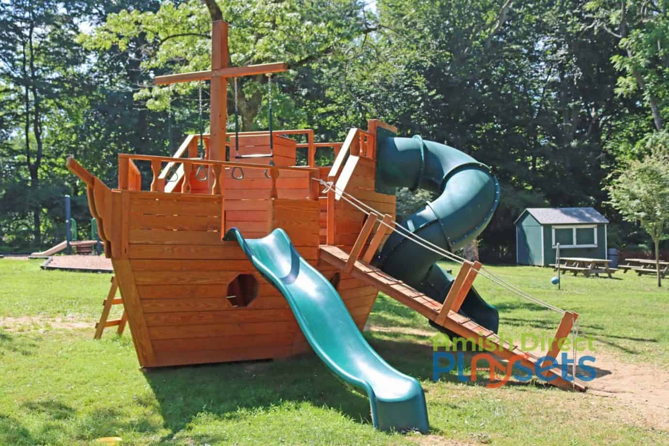 Medium Wood Boat Playset For Sale | Amish Direct Playsets