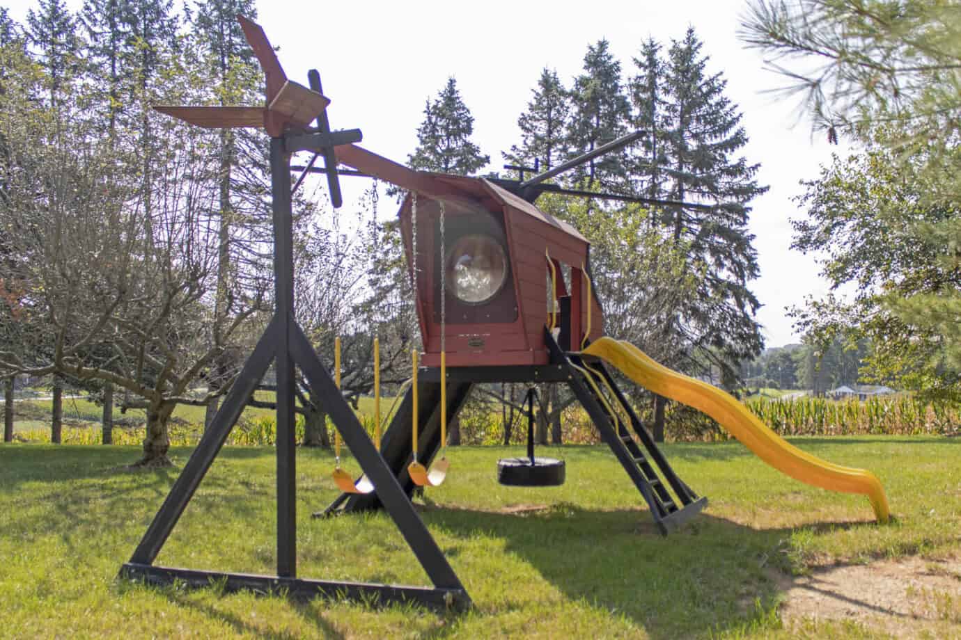 Wooden Helicopter Playset For Sale | Amish Direct Playsets