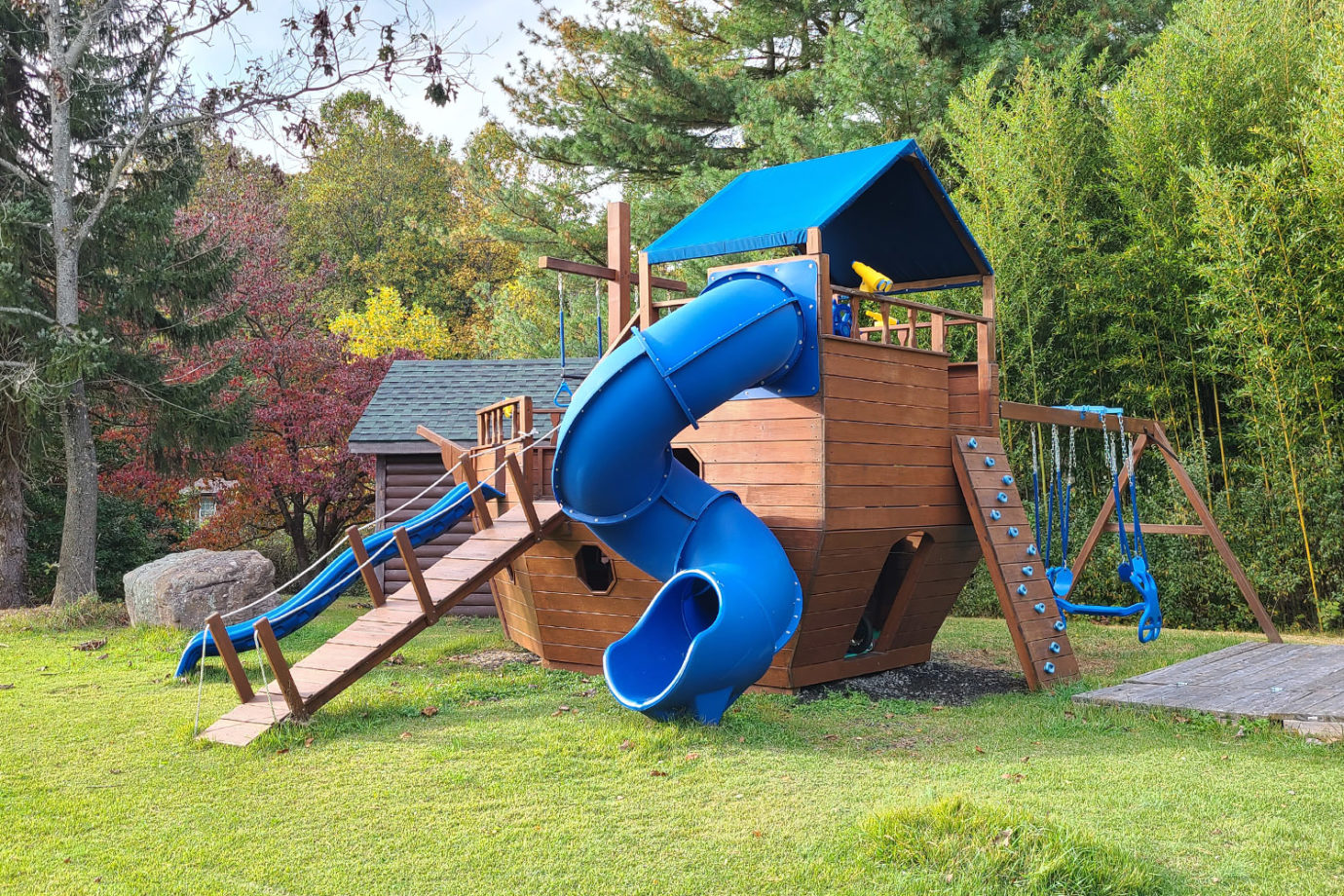 Medium Wood Boat Playset For Sale | Amish Direct Playsets