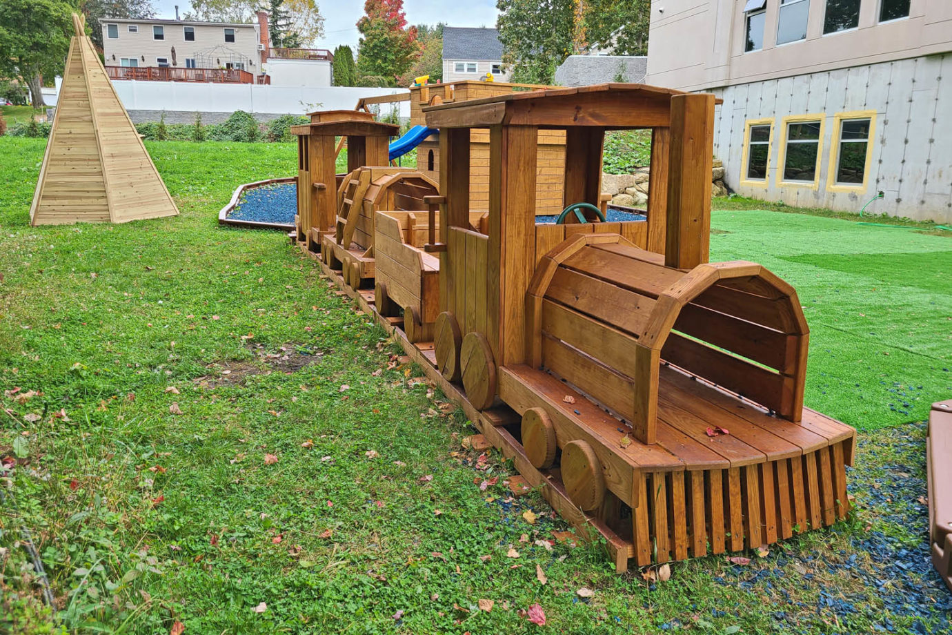 4-Piece Wood Train Playset For Sale - Amish Direct Playsets